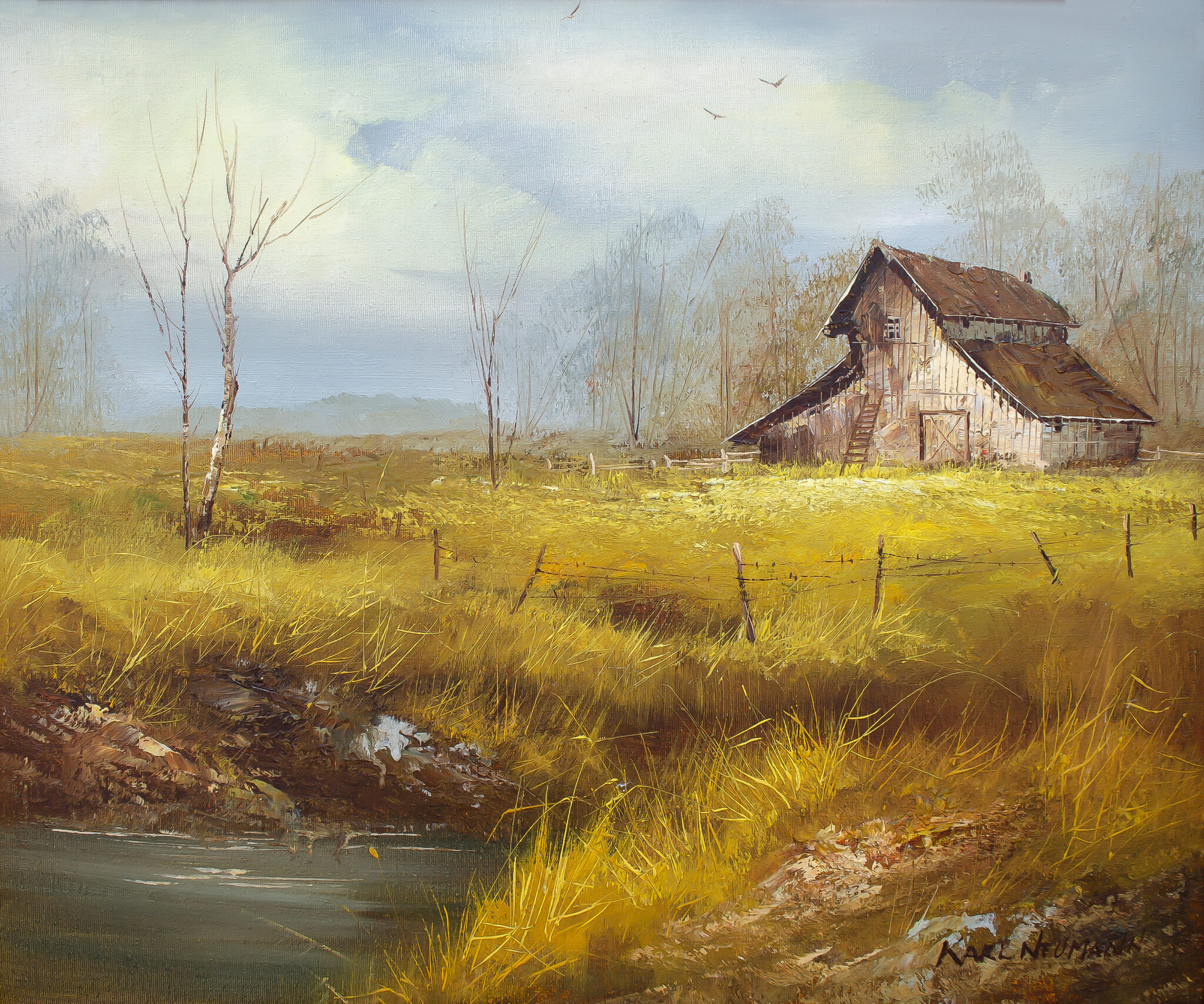 European rural landscape by Karl Neumann – Art-Animales Rojos
